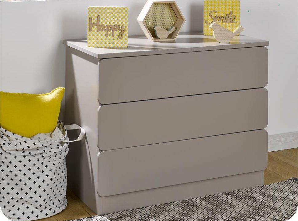 COMODA ALBA LAQUEADA COLOR 3 CAJONES